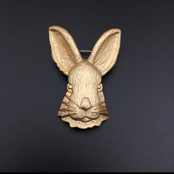 Jewelry | Bunny Rabbit Brooch Pin Matte Gold Vintage Style Victorian ...